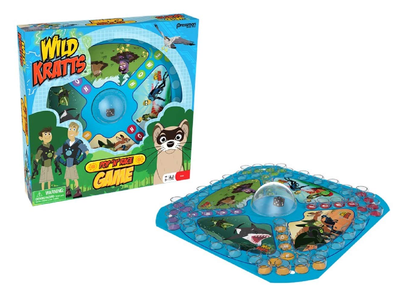 Pressman Wild Kratts Pop 'N' Race, Multi-colored, 5"