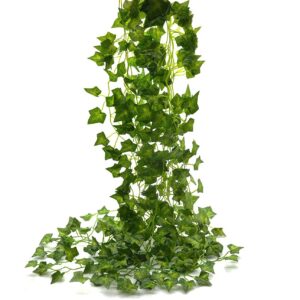 beebel ivy garland 85ft 12 strands artificial fake ivy leaves greenery leaves hanging vines plant leaves garland home garden poison ivy costume