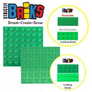 Strictly Briks Compatible with Lego 4 Pack Classic Stackable Baseplates 10x10 in, Building Bricks Plates with 32 x 32 Studs, Towers, Shelves, 4 Plates & 30 Stackers, Lavender