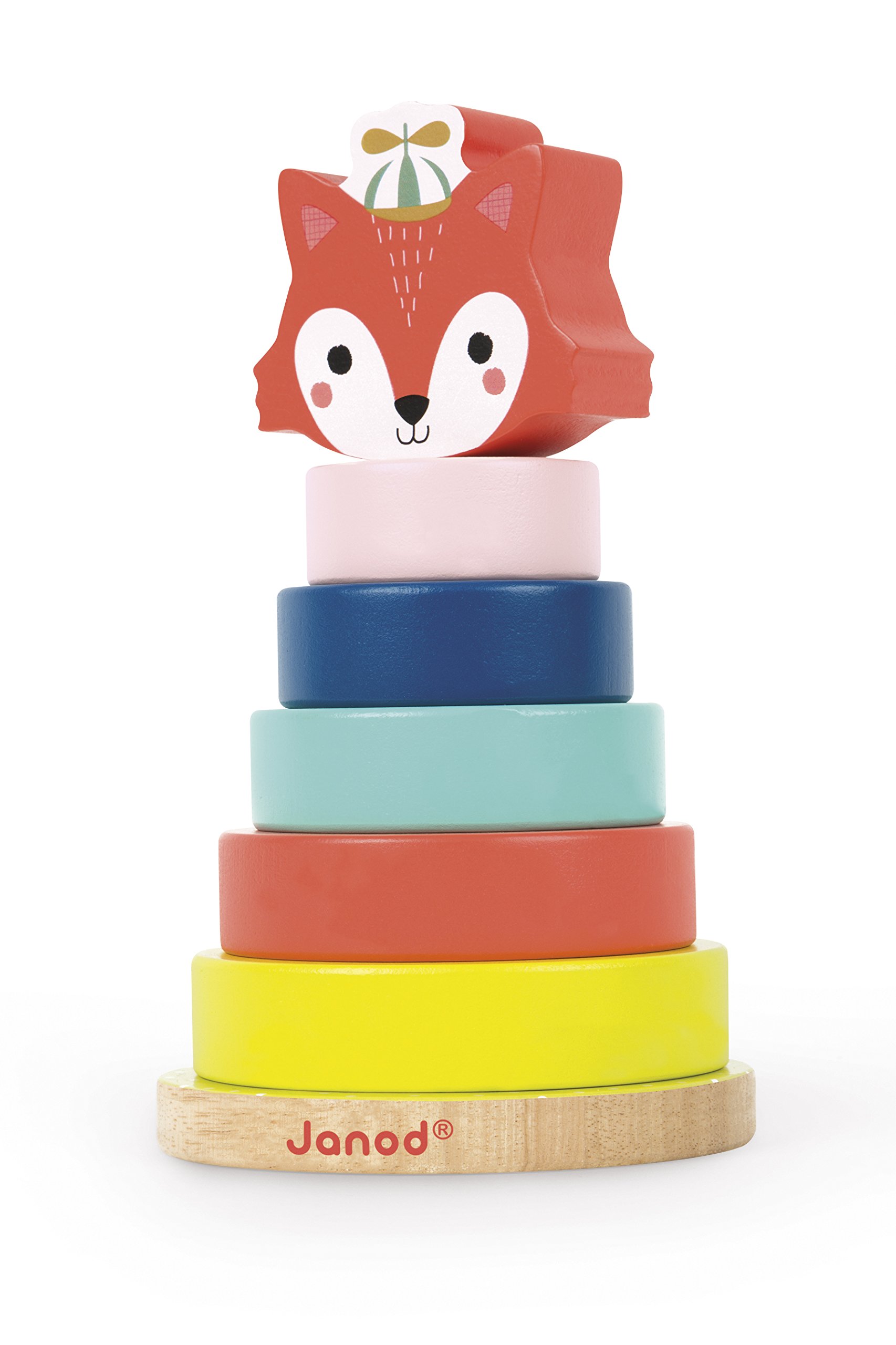 Janod Baby Forest Fox Wood Stacker - Ages 1+ - J08014