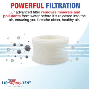 LifeSupplyUSA Humidifier Filter Compatible with Protec WF2 Extended Life Vicks WF2; Fits Vicks V3500N, V3100, V3900 Series, V3700, Sunbeam 1118 Series & Honeywell HCM-350 Series;