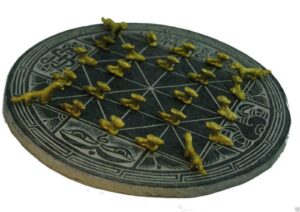 handmade slate bagh chal (moving tigers) nepal traditional boardgame & pieces