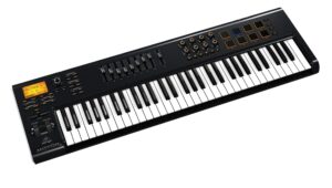 behringer motÖr 61 61-key usb/midi master controller keyboard with motorized faders and touch-sensitive pads