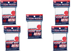 kmc [white] card barrier hyper mat mini sleeves 60pcs × 5 sets (5 packs/total 300 sheets) from japan