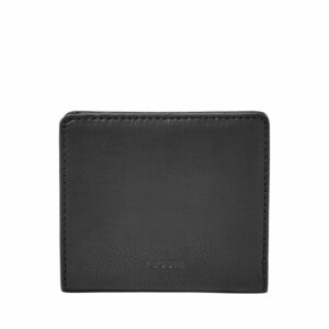 fossil womens emma leather bifold wallet, black, one size us