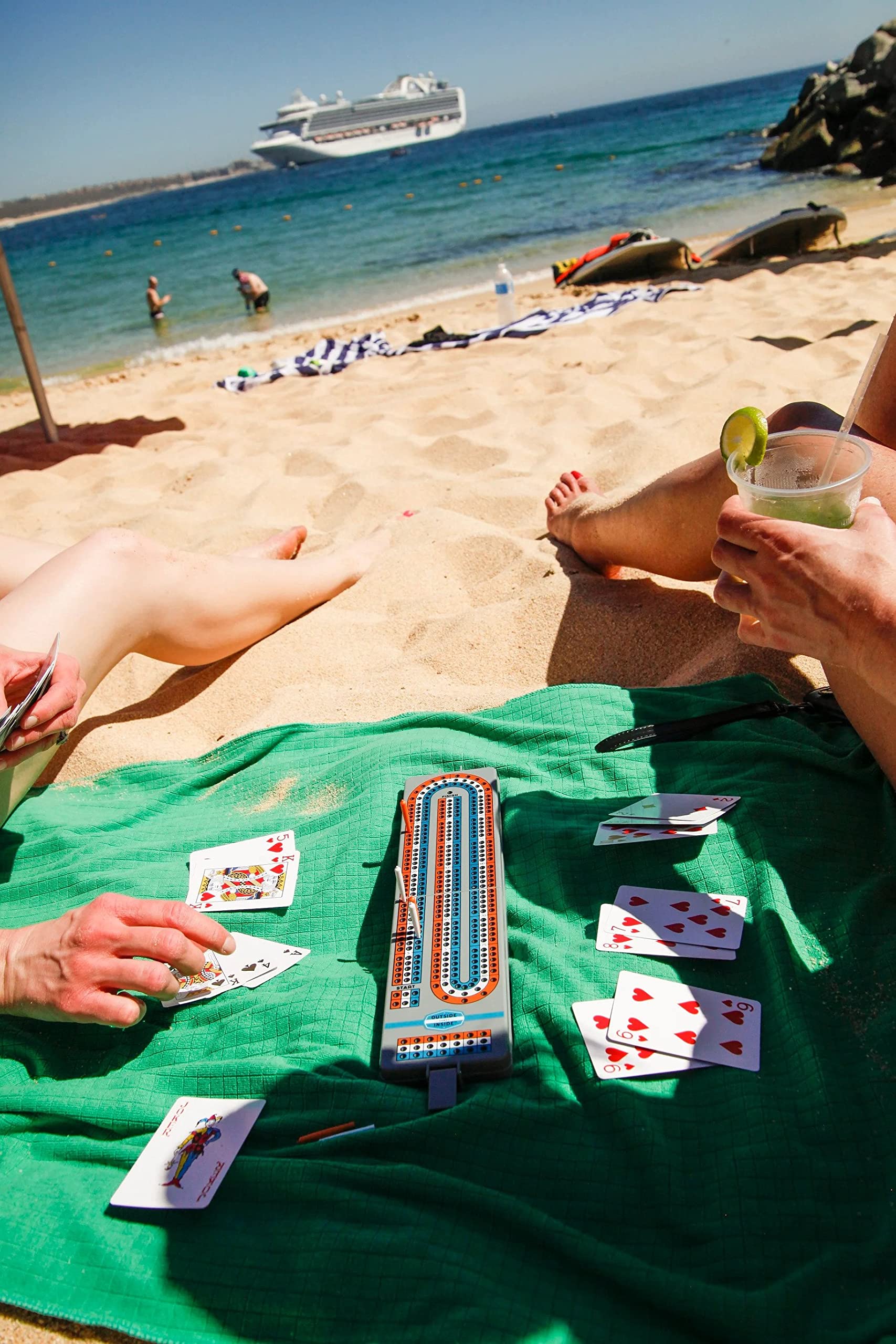 Outside Inside Backpack Cribbage Game for Camping and Travel, Lightweight and Foldable