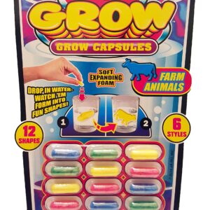 JA-RU Universal Specialties, Magic Grow Capsules 6 Pack, 72 Capsules Sea Creatures, Dinosaur, Animal Farm Toys. Water Growing Toys for Kids. Animal Party Favors Fidget Toy.305-6A