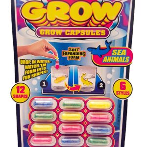 JA-RU Universal Specialties, Magic Grow Capsules 6 Pack, 72 Capsules Sea Creatures, Dinosaur, Animal Farm Toys. Water Growing Toys for Kids. Animal Party Favors Fidget Toy.305-6A