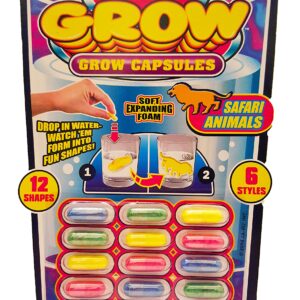 JA-RU Universal Specialties, Magic Grow Capsules 6 Pack, 72 Capsules Sea Creatures, Dinosaur, Animal Farm Toys. Water Growing Toys for Kids. Animal Party Favors Fidget Toy.305-6A