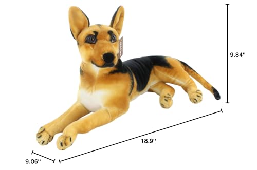 Jesonn Realistic Stuffed Animals German Dog Shepherd Plush Toys (18.9 Inch)