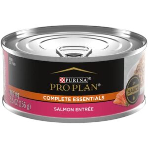 purina pro plan gravy wet cat food, complete essentials salmon entree in sauce - (pack of 24) 5.5 oz. cans