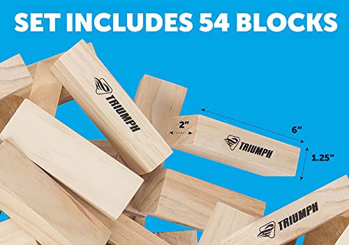 Triumph Sports Triumph Large Tumble Tower - Includes 54 Wood Tumble Blocks and Carry Case