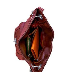 Concealed Carry Gun Purse - Twist Lock Pocket Crossbody Bag by Roma Leathers (Red)