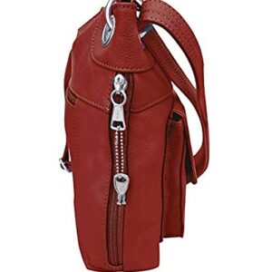 Concealed Carry Gun Purse - Twist Lock Pocket Crossbody Bag by Roma Leathers (Red)