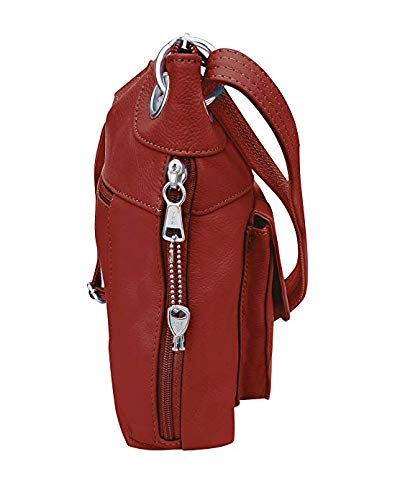 Concealed Carry Gun Purse - Twist Lock Pocket Crossbody Bag by Roma Leathers (Red)