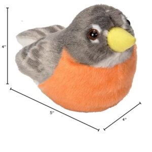 Wild Republic Audubon, American Robin Plush Authentic Sound, Stuffed Animal, Bird Toys for Kids, American Robin