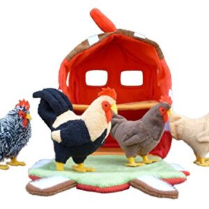 Adore 12" Hen House Chicken Coop Plush Stuffed Animal Playset