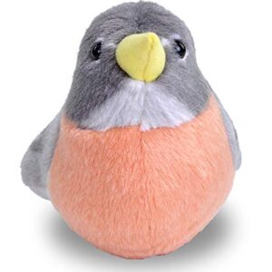 Wild Republic Audubon, American Robin Plush Authentic Sound, Stuffed Animal, Bird Toys for Kids, American Robin