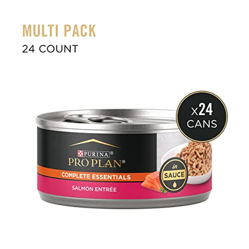 Purina Pro Plan Gravy Wet Cat Food, COMPLETE ESSENTIALS Salmon Entree in Sauce - (Pack of 24) 5.5 oz. Cans