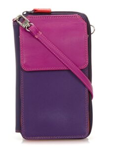 mywalit multi-color purse with shoulder strap | 16 cards, phone & coin pockets