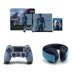 playstation 4 500gb console - uncharted 4 limited edition bundle with dualshock 4 controller and limited edition gold wireless headset