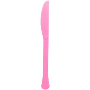 bright pink plastic heavy weight knives (50 count) - premium disposable plastic cutlery, perfect for home use and all kinds of occasions