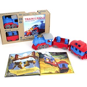 Green Toys Train & Storybook Set - Pretend Play, Motor Skills, Reading, Kids Toy Vehicle Gift Set. No BPA, phthalates, PVC. Dishwasher Safe, Recycled Materials, Made in USA.