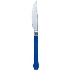 amscan 436901.105 premium cutlery knives, 7 1/2", blue/silver