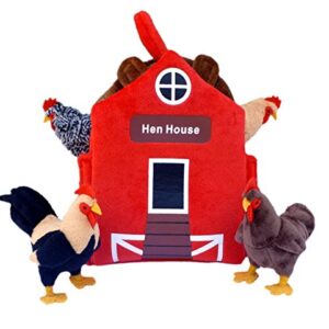 Adore 12" Hen House Chicken Coop Plush Stuffed Animal Playset