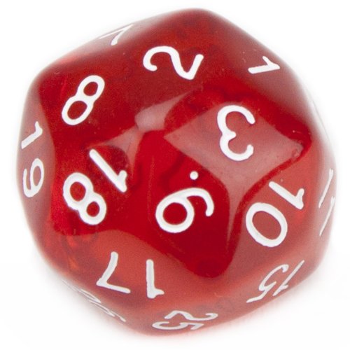 Wiz Dice 24 and 30 Sided Translucent Red Polyhedral Dice - Set of 2 (1 Each)