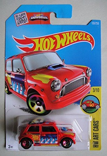 HOT WHEELS HW ART CARS 3/10 RED MORRIS MINI 193/250 INTERNATIONAL SHOWDOWN CARD