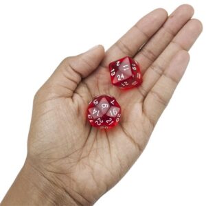 Wiz Dice 24 and 30 Sided Translucent Red Polyhedral Dice - Set of 2 (1 Each)