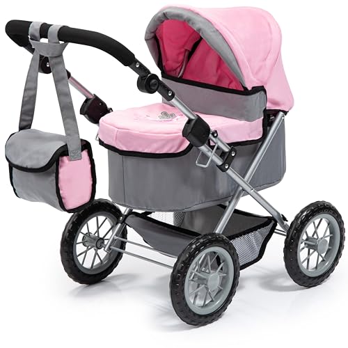 Bayer Design Baby Doll Trendy Pram in Grey/Pink, 67 x 41 x 68 centimeters, 1300800