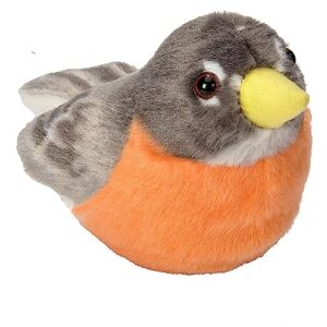 Wild Republic Audubon, American Robin Plush Authentic Sound, Stuffed Animal, Bird Toys for Kids, American Robin