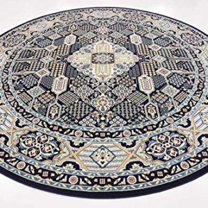 Unique Loom Narenj Collection Area Rug - Liverpool (10'Round, Navy Blue/ Beige)