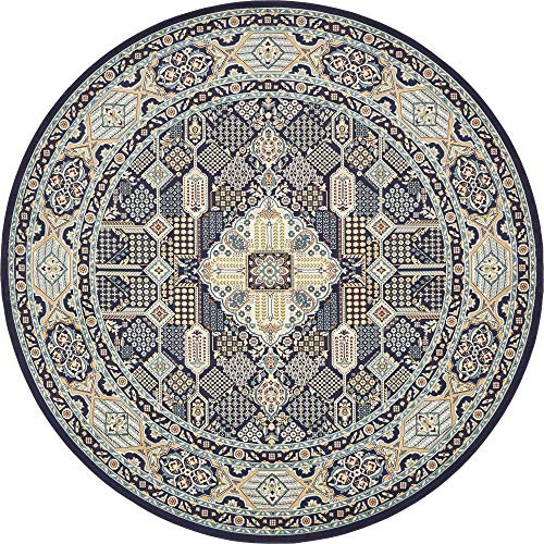 Unique Loom Narenj Collection Area Rug - Liverpool (10'Round, Navy Blue/ Beige)