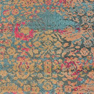 Unique Loom Medici Collection Floral Vibrant Colors Traditional Blue Area Rug (8' 0 x 11' 0)