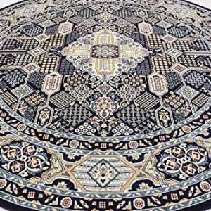 Unique Loom Narenj Collection Area Rug - Liverpool (10'Round, Navy Blue/ Beige)