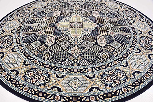 Unique Loom Narenj Collection Area Rug - Liverpool (10'Round, Navy Blue/ Beige)