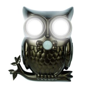 ideaworks jb7682 decorative led motion sensor hooting owl light, black