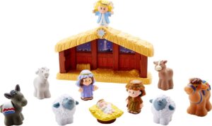 fisher-price little people toddler toy nativity christmas playset, stable with 10 figures for preschool pretend play kids ages 1+ years