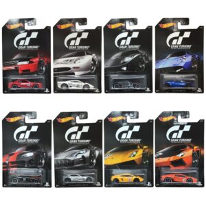 hot wheels 2016 gran turismo bundle set of 8 die-cast vehicles, 1:64 scale