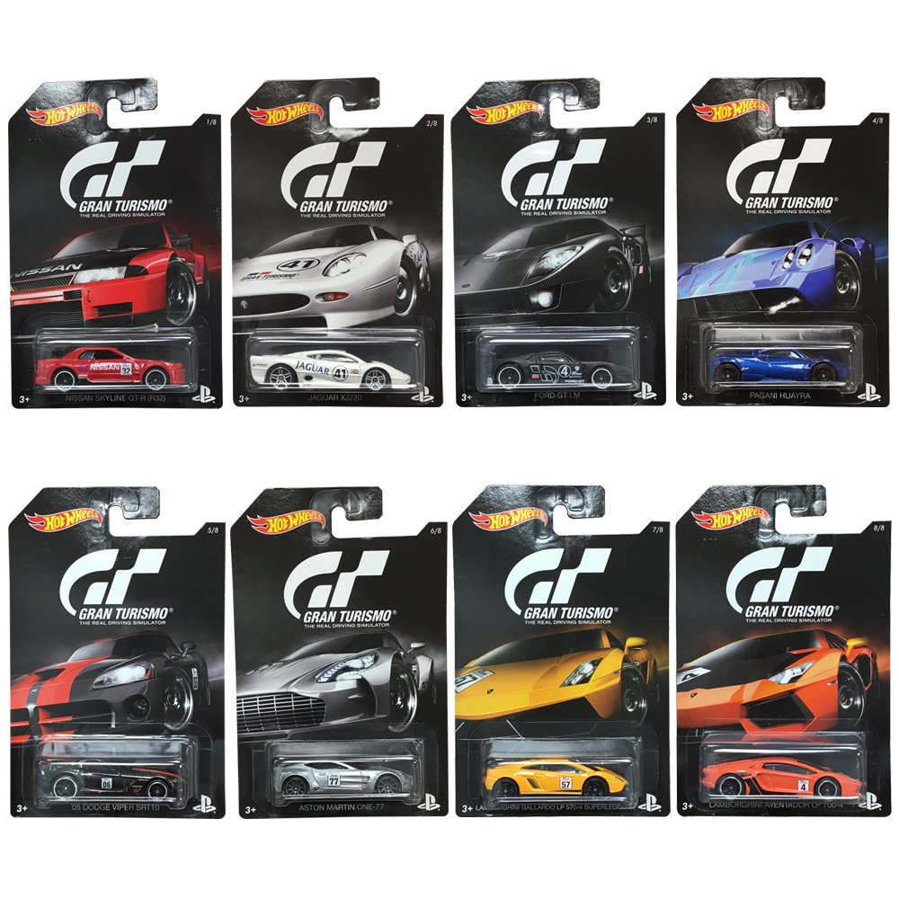 Hot Wheels 2016 Gran Turismo Bundle Set of 8 Die-Cast Vehicles, 1:64 Scale