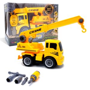 mukikim construct a truck - crane. take it apart & put it back together + friction powered(2-toys-in-1!) awesome award winning toy that encourages creativity! …