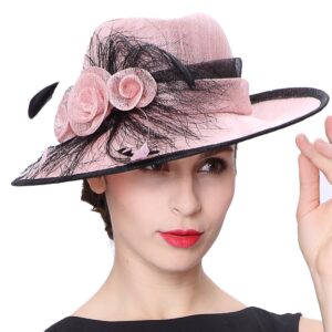 koola's hats women 3 layers sinamay kentucky derby church sun summer hats