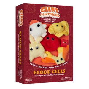 GIANTmicrobes Blood Cells Themed Gift Box, Blood Cell Plush, Blood Bank Laboratory Gifts, Lab Tech Gifts, Hematology Gifts, Leukemia Gifts