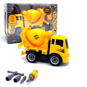 mukikim construct a truck - mixer. take it apart & put it back together + friction powered(2-toys-in-1!) awesome award winning toy that encourages creativity! …