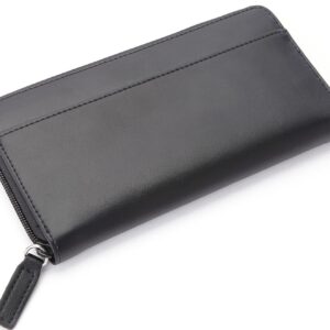 ROYCE RFID Blocking Continental Clutch Wallet Handcrafted in Genuine Leather - Black