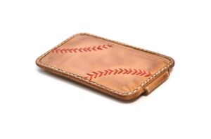 rawlings baseball stitch front pocket wallet (tan)