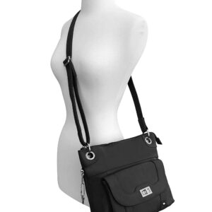 Concealed Carry Gun Purse - Twist Lock Pocket Crossbody Bag by Roma Leathers (Black)